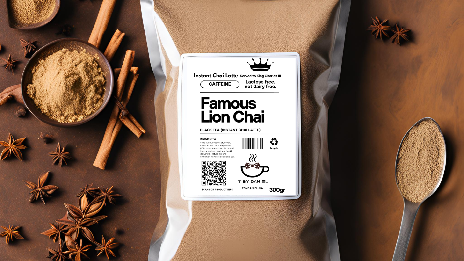 Famous Lion Chai by T By Daniel: Rich & Lactose-Free Instant Chai